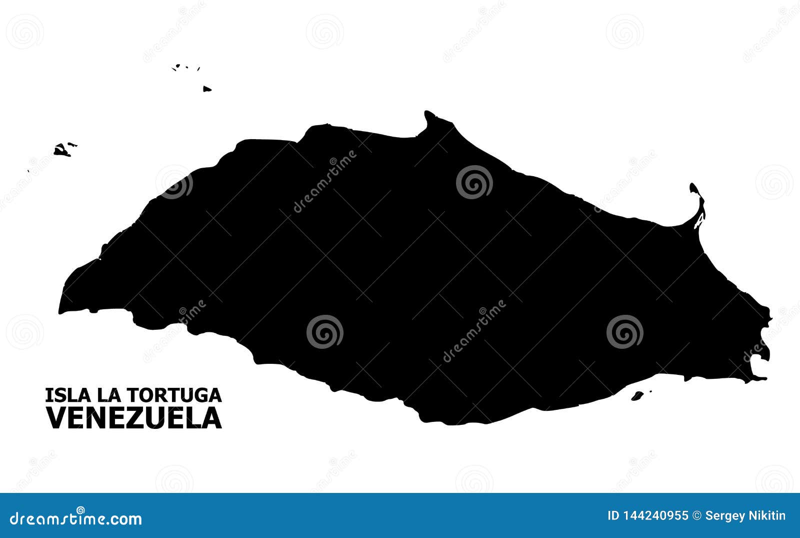 Vector Flat Map of Isla La Tortuga with Name Stock Vector ...