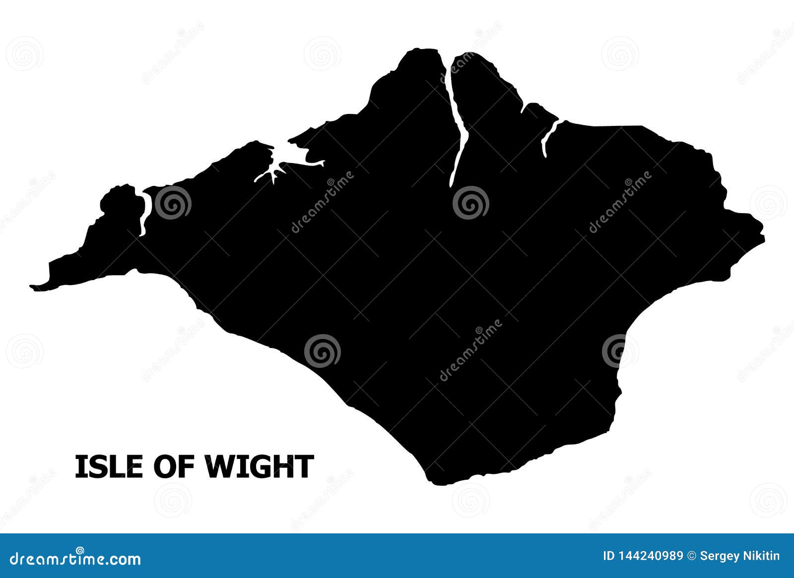 Vector Flat Map Of Isle Of Wight With Caption | CartoonDealer.com ...