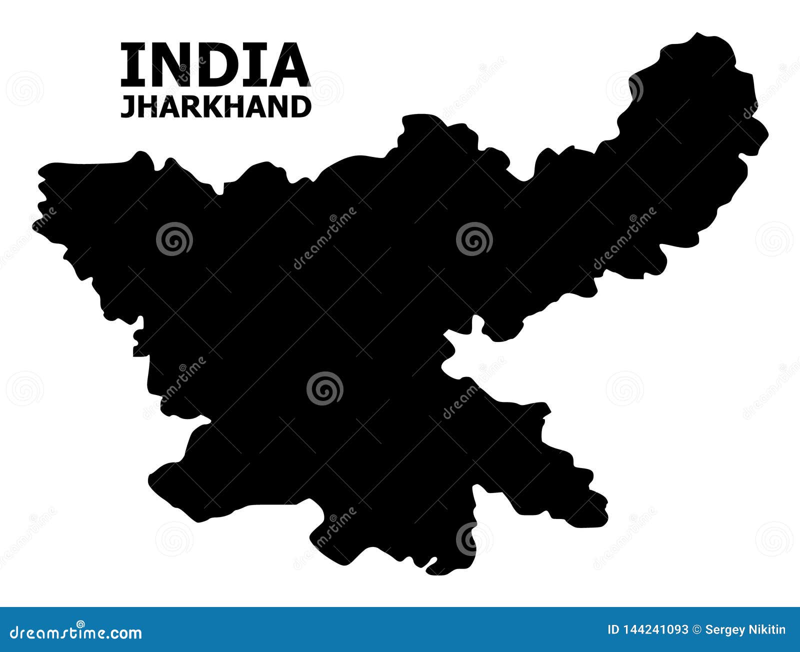 Vector Flat Map of Jharkhand State with Caption Stock Vector ...