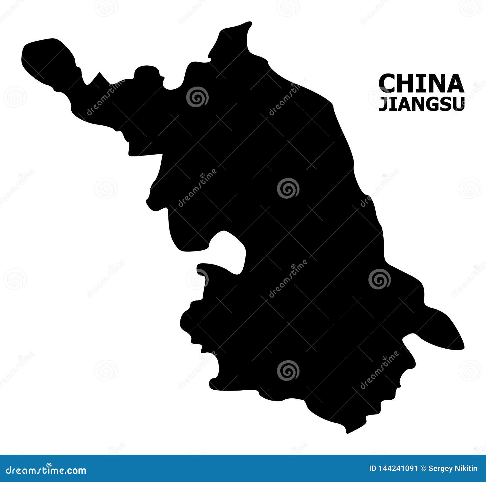 Vector Flat Map of Jiangsu Province with Name Stock Vector ...
