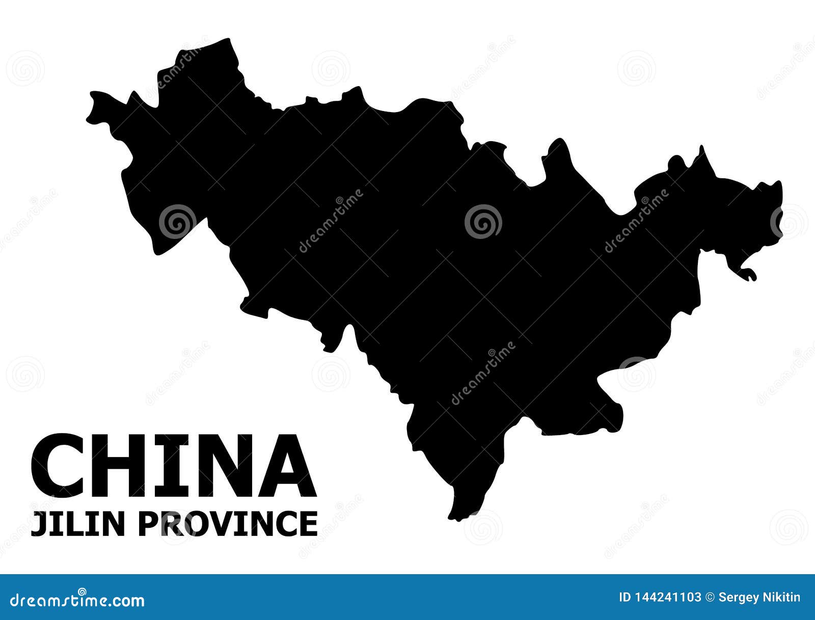 Vector Flat Map of Jilin Province with Caption Stock Vector ...