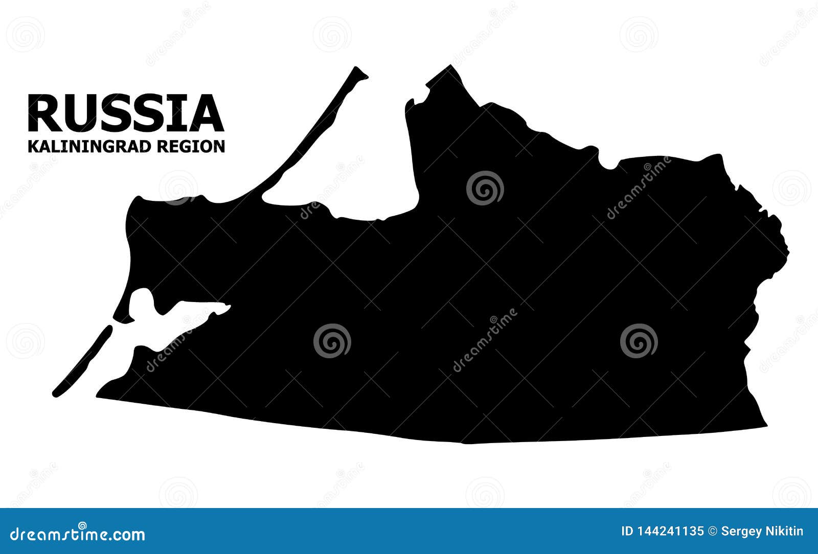 Vector Flat Map of Kaliningrad Region with Caption Stock Vector ...