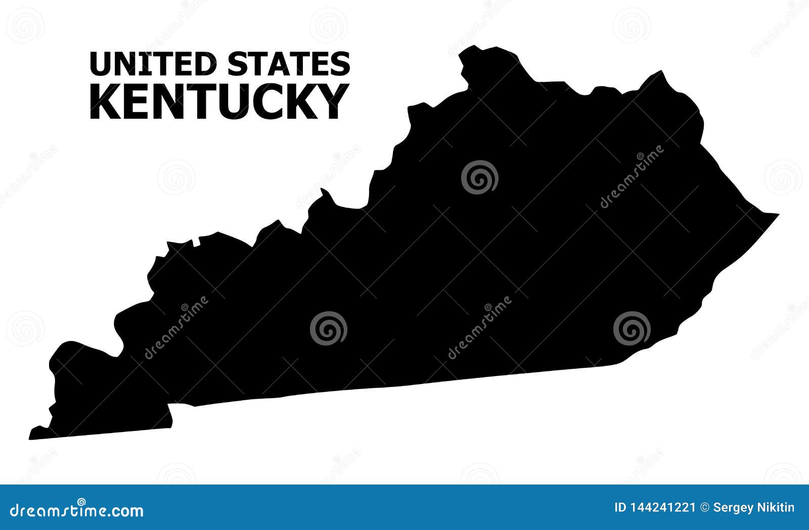 Vector Flat Map of Kentucky State with Caption Stock Vector ...