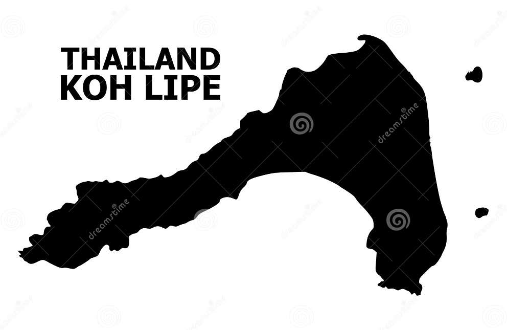 Vector Flat Map of Koh Lipe with Name Stock Vector - Illustration of ...