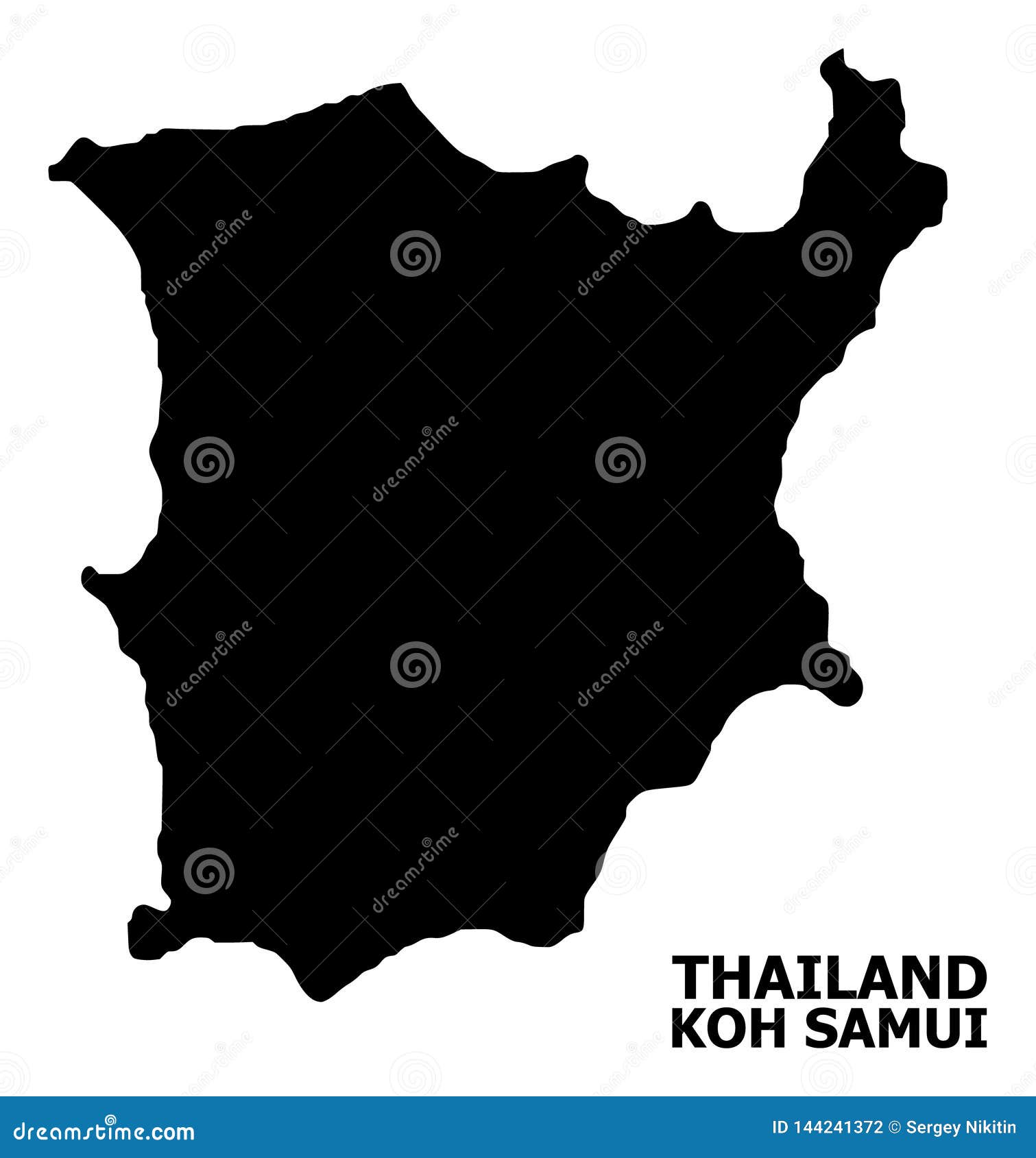 Vector Flat Map of Koh Samui with Caption Stock Vector - Illustration ...