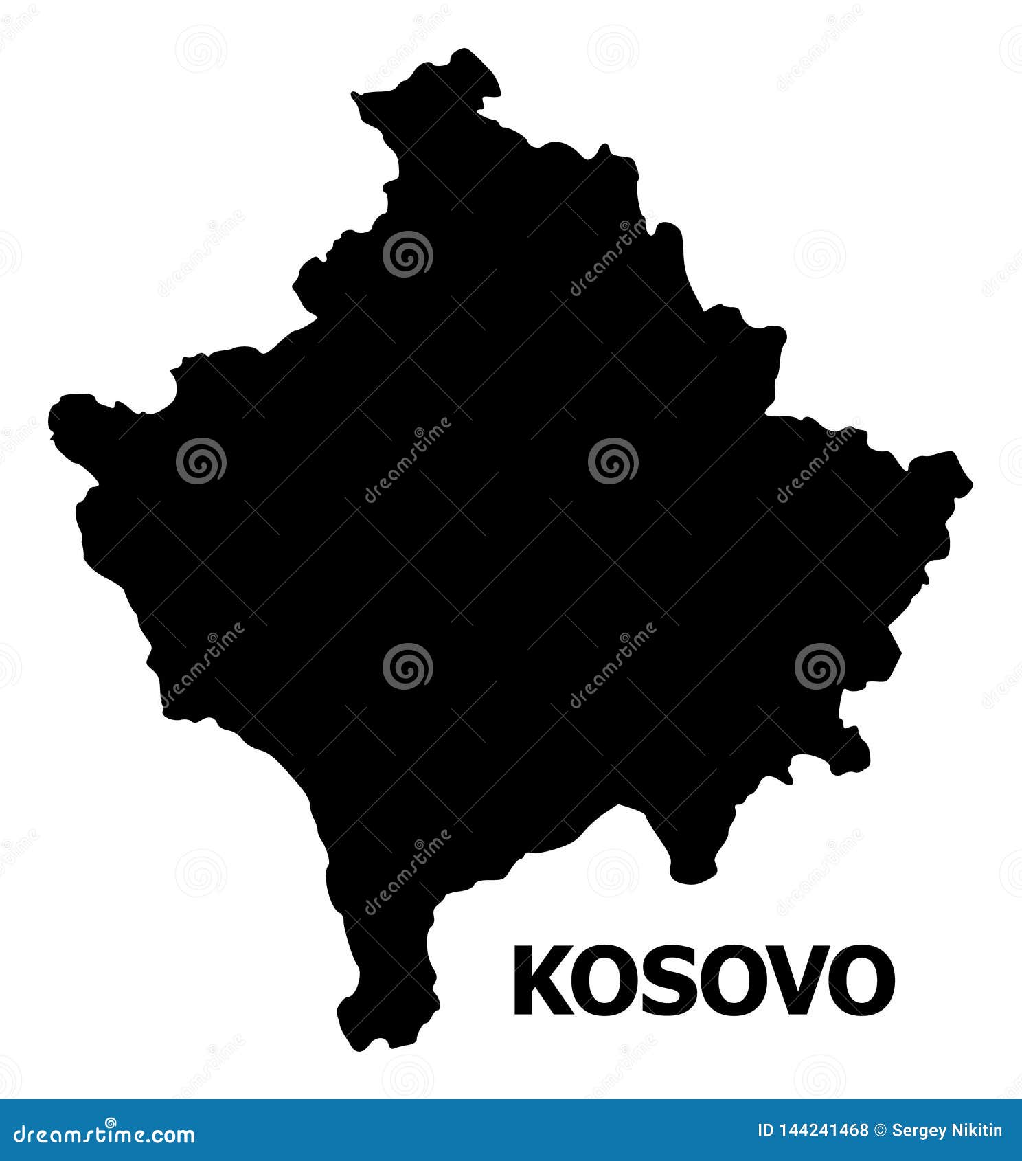Vector Flat Map of Kosovo with Caption Stock Vector - Illustration of ...