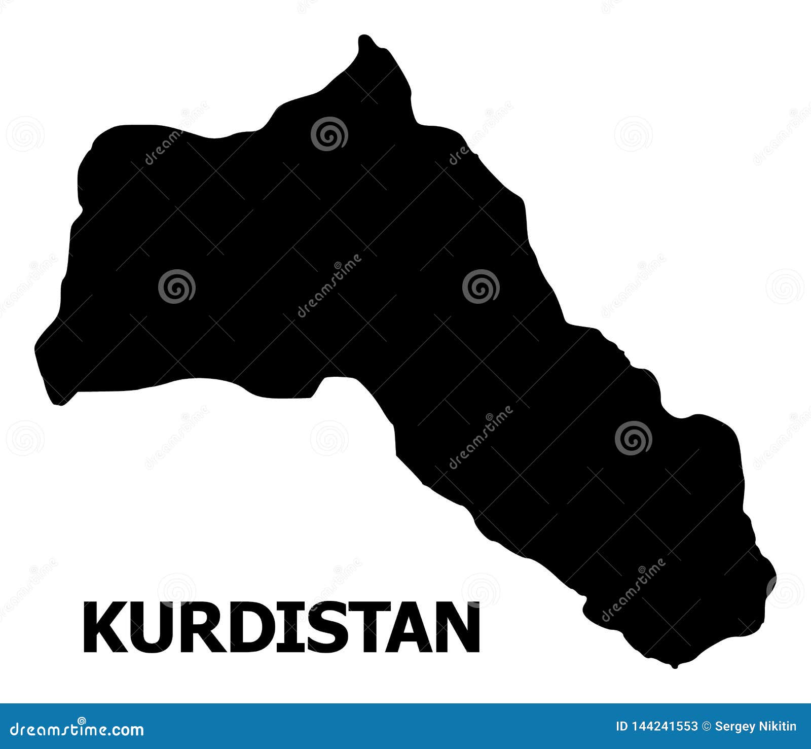 Vector Flat Map of Kurdistan with Caption Stock Vector - Illustration ...
