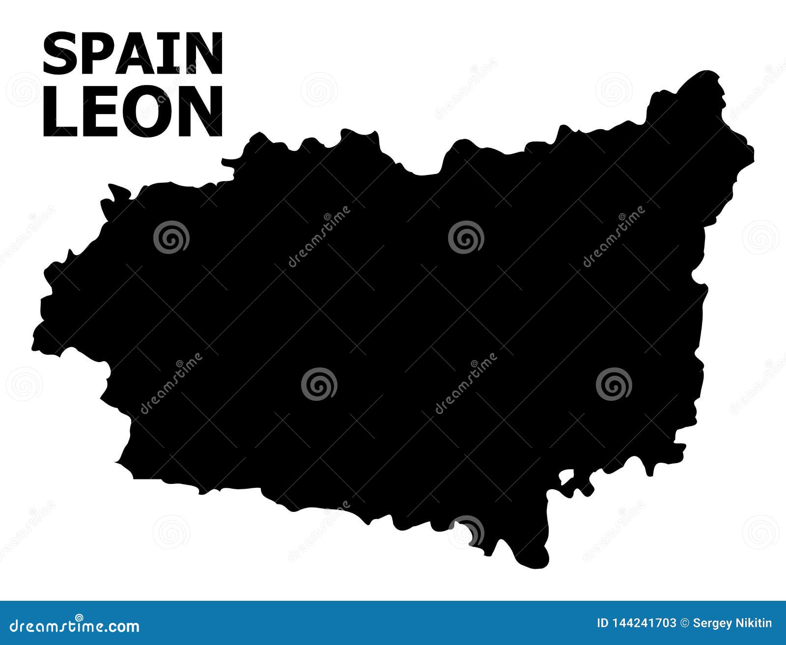 Vector Flat Map of Leon Province with Name Stock Vector - Illustration ...