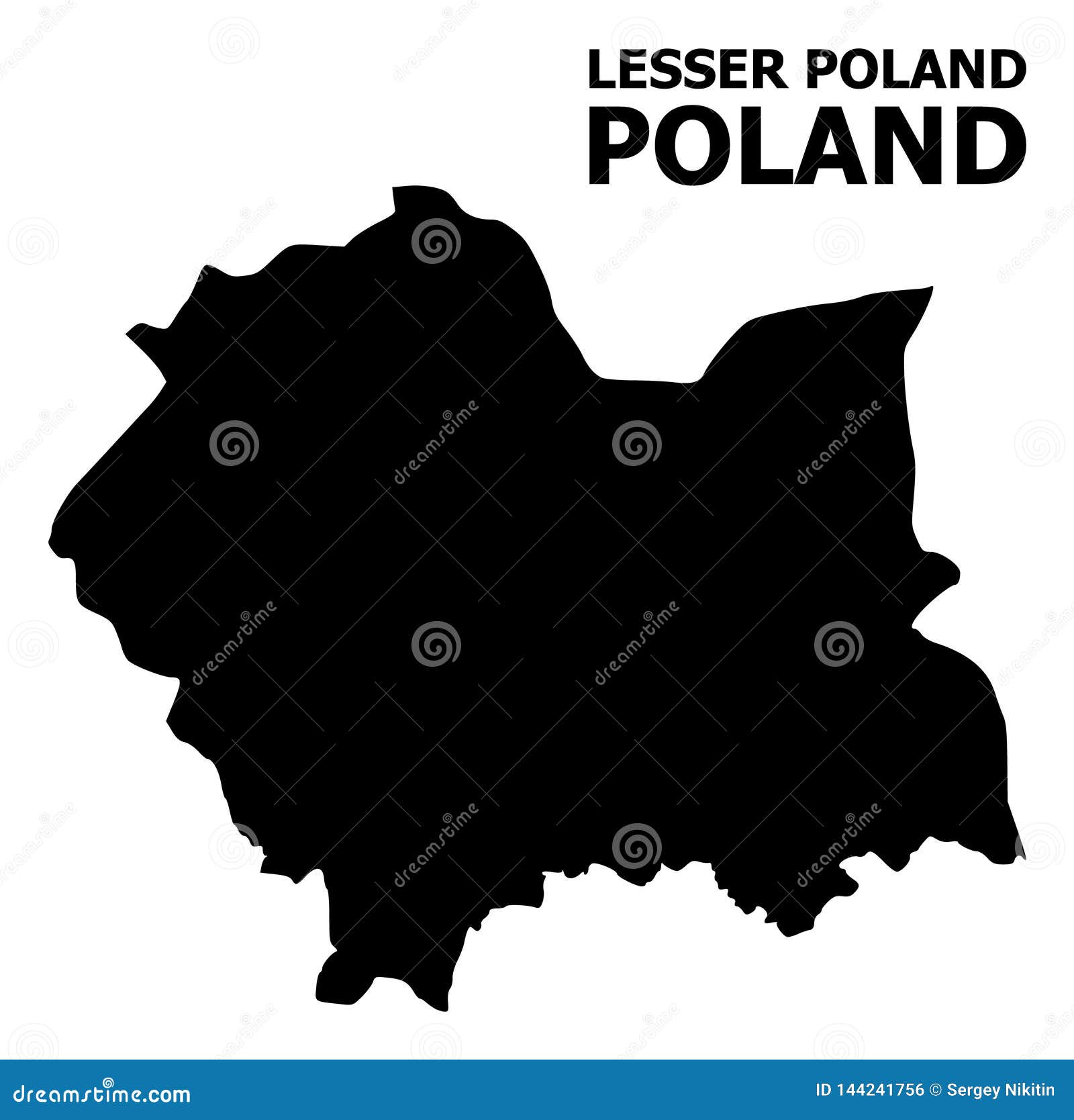 Vector Flat Map of Lesser Poland Province with Name Stock Vector ...