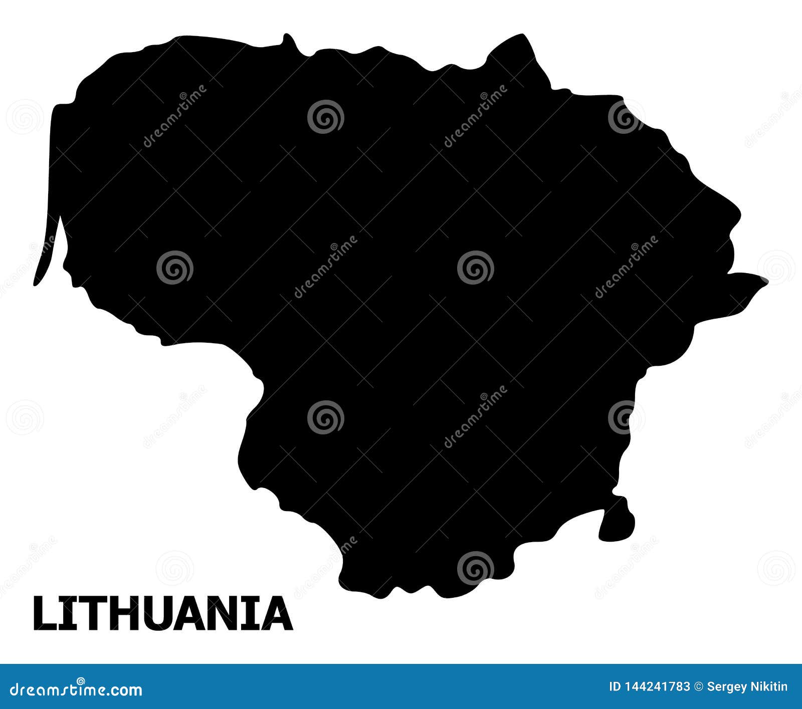 Vector Flat Map of Lithuania with Caption Stock Vector - Illustration ...
