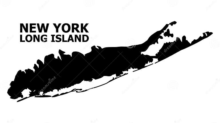 Vector Flat Map of Long Island with Caption Stock Vector - Illustration ...
