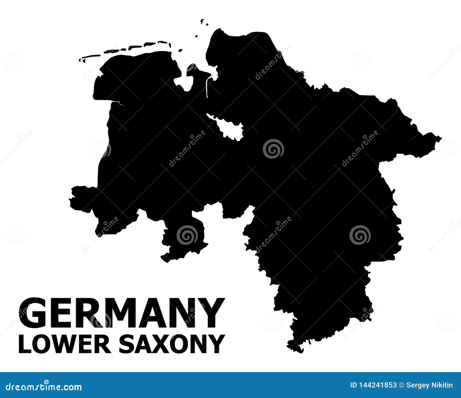Vector Flat Map of Lower Saxony State with Name Stock Vector ...