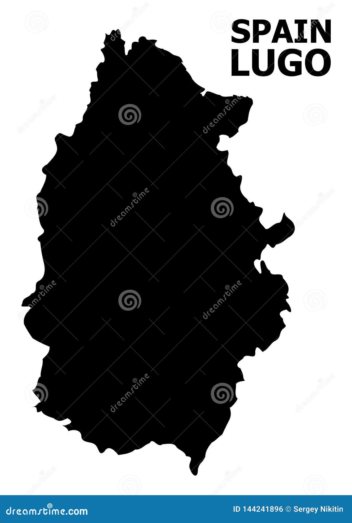 Vector Flat Map of Lugo Province with Caption Stock Vector ...