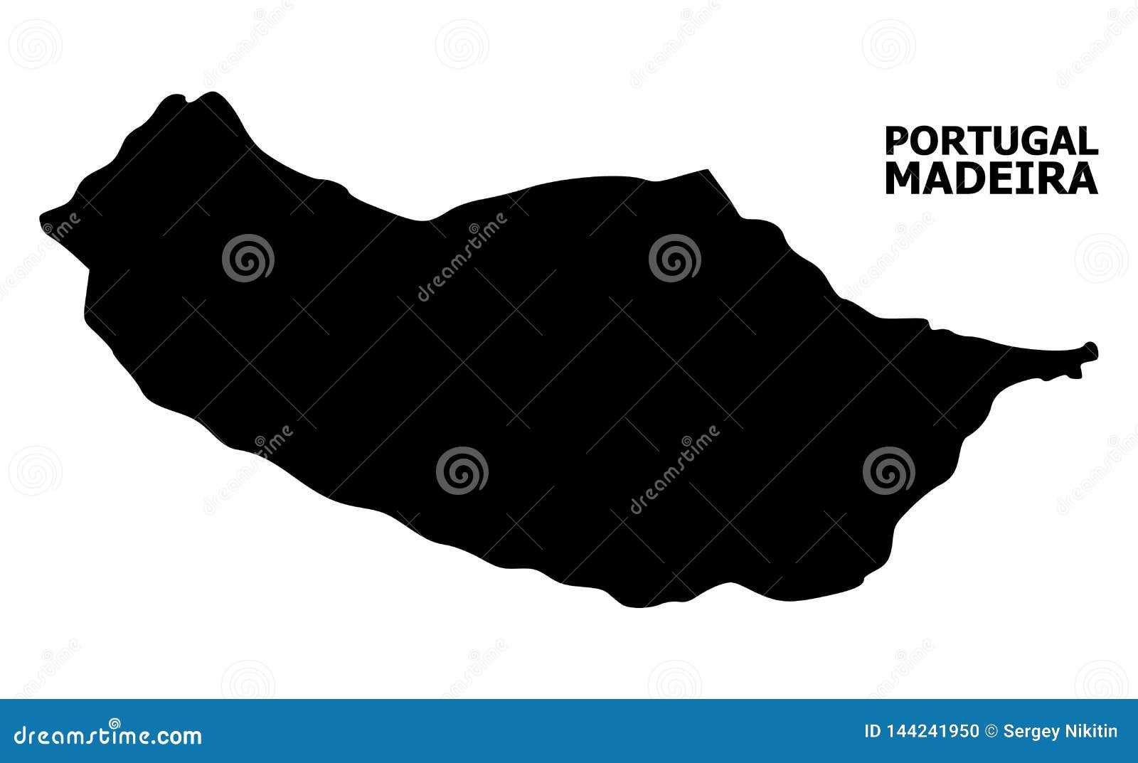 Vector Flat Map of Madeira Island with Caption Stock Vector ...