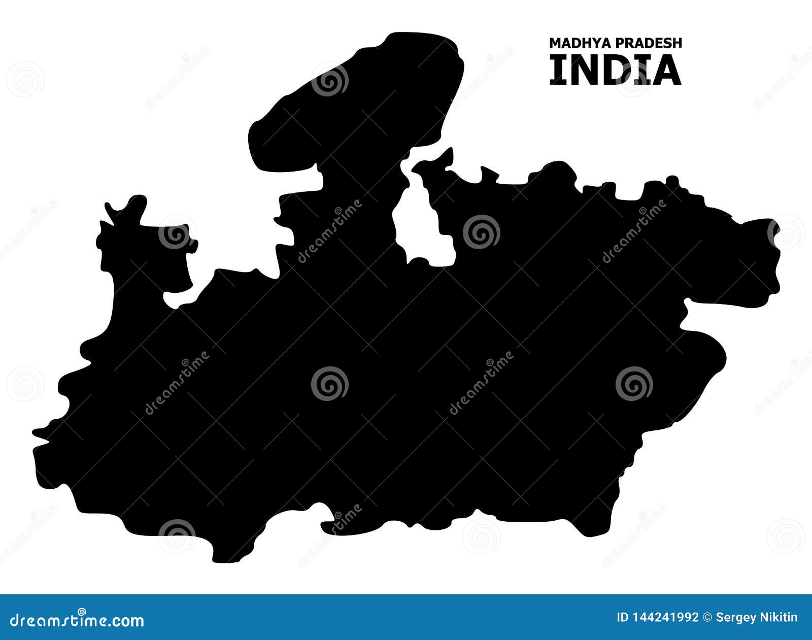 Vector Flat Map of Madhya Pradesh State with Caption Stock Vector ...
