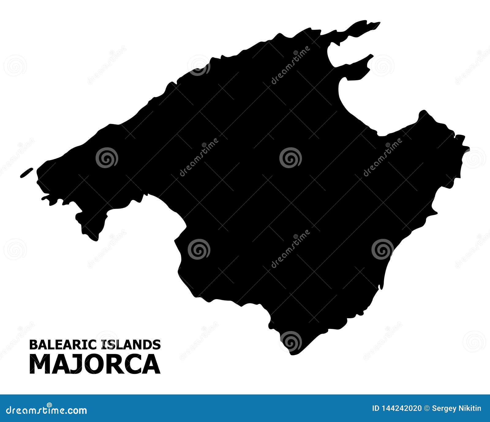 Vector Flat Map of Majorca with Name Stock Vector - Illustration of ...