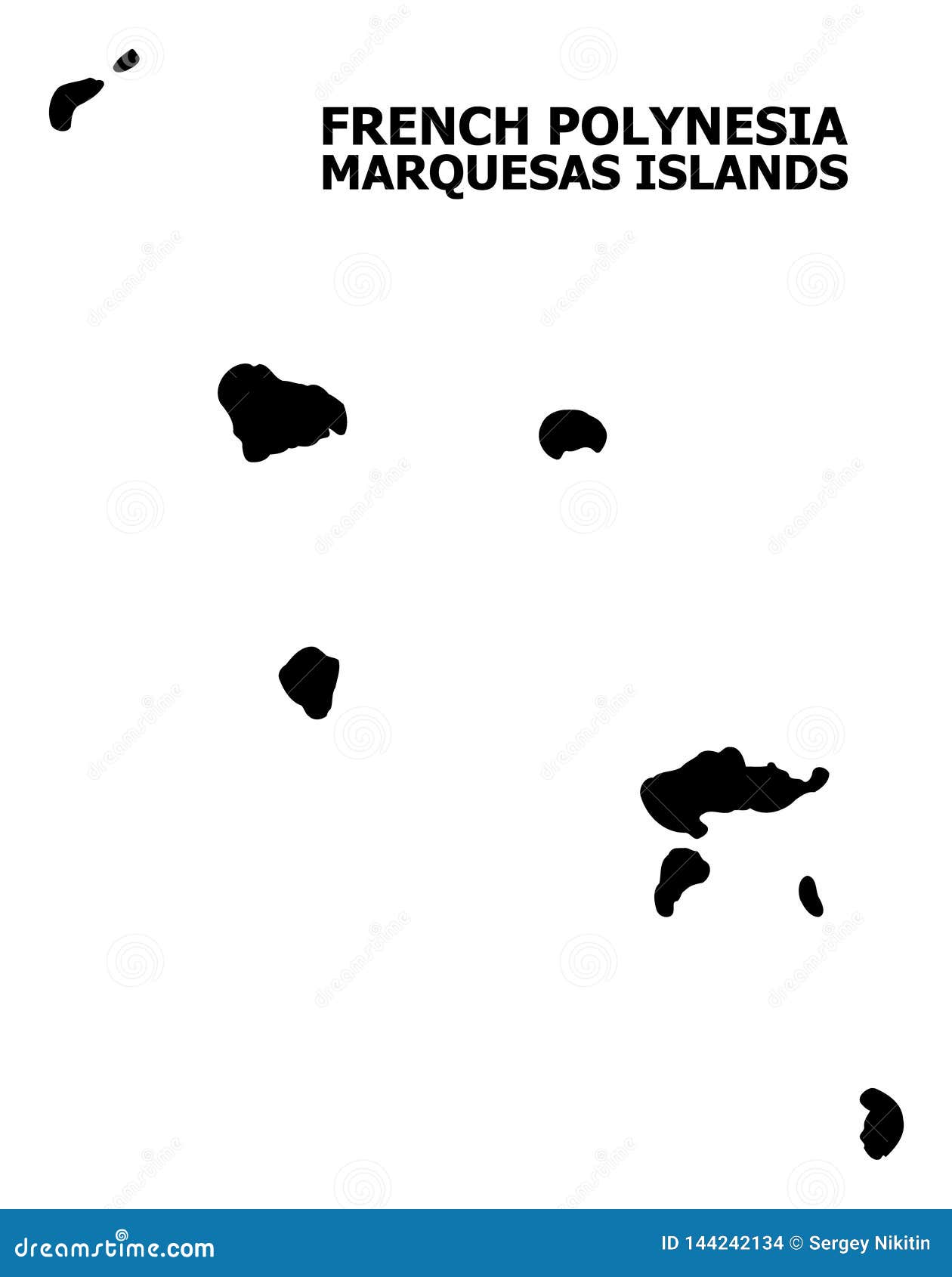 Vector Flat Map of Marquesas Islands with Name Stock Vector ...