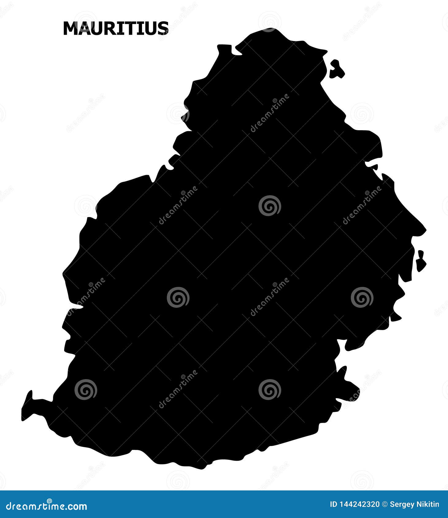 Vector Flat Map of Mauritius Island with Caption Stock Vector ...