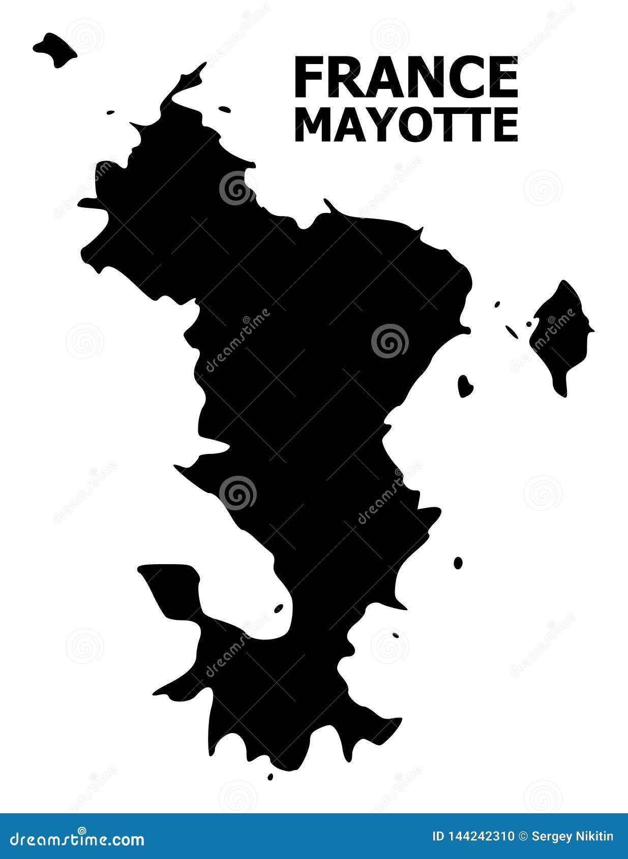 Vector Flat Map of Mayotte Islands with Caption Stock Vector ...