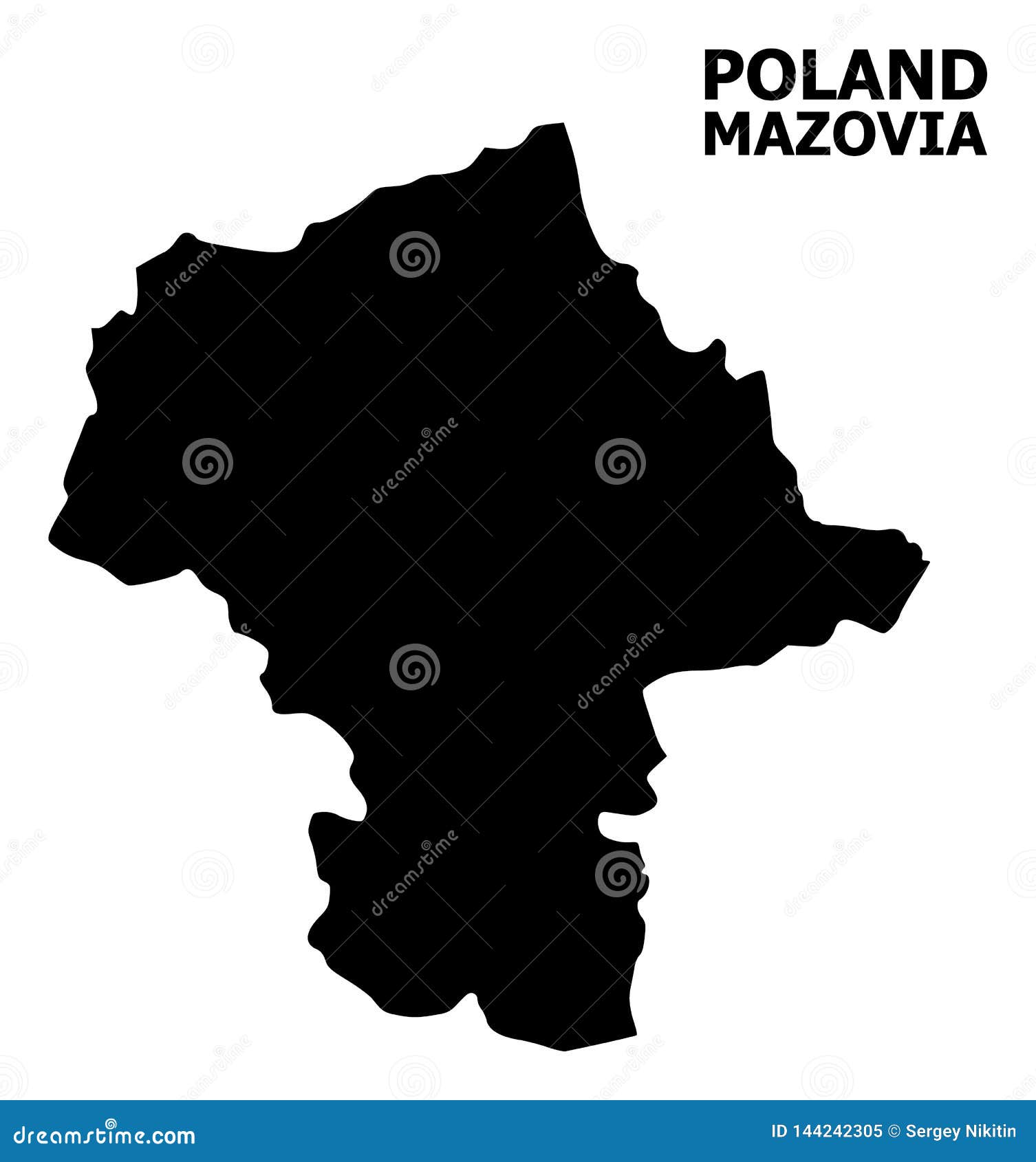Vector Flat Map of Mazovia Province with Caption Stock Vector ...