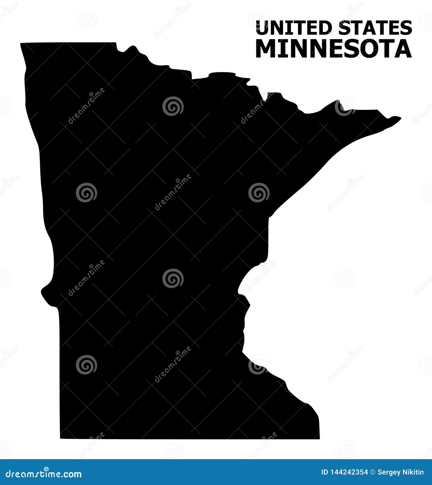 Vector Flat Map of Minnesota State with Caption Stock Vector ...