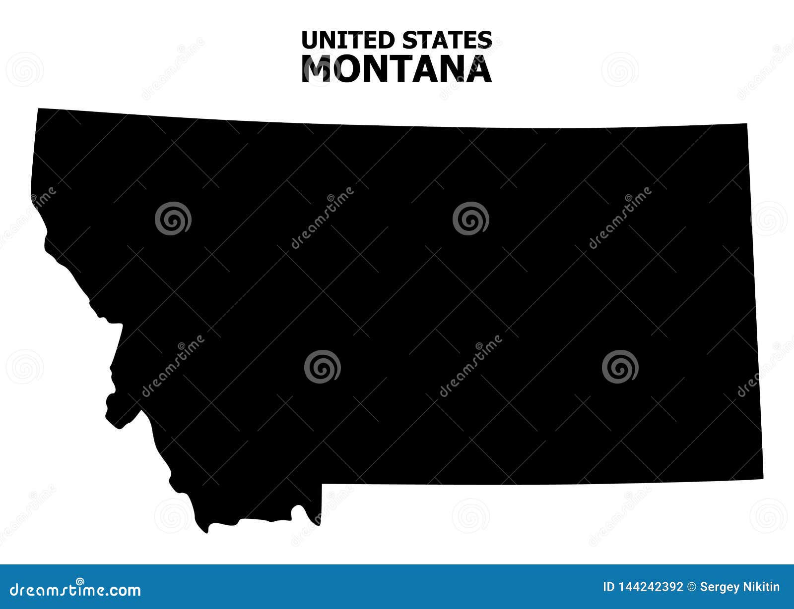 Montana State Map, USA. Set Of Montana Maps With Outline Border ...