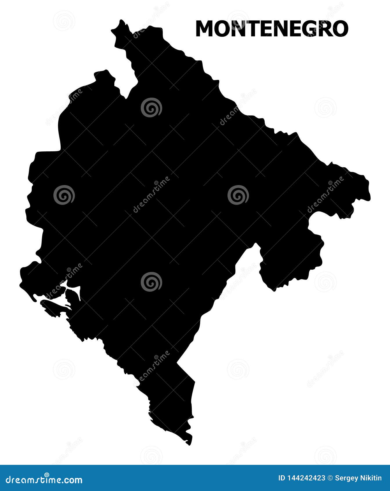 Vector Flat Map of Montenegro with Caption Stock Vector - Illustration ...