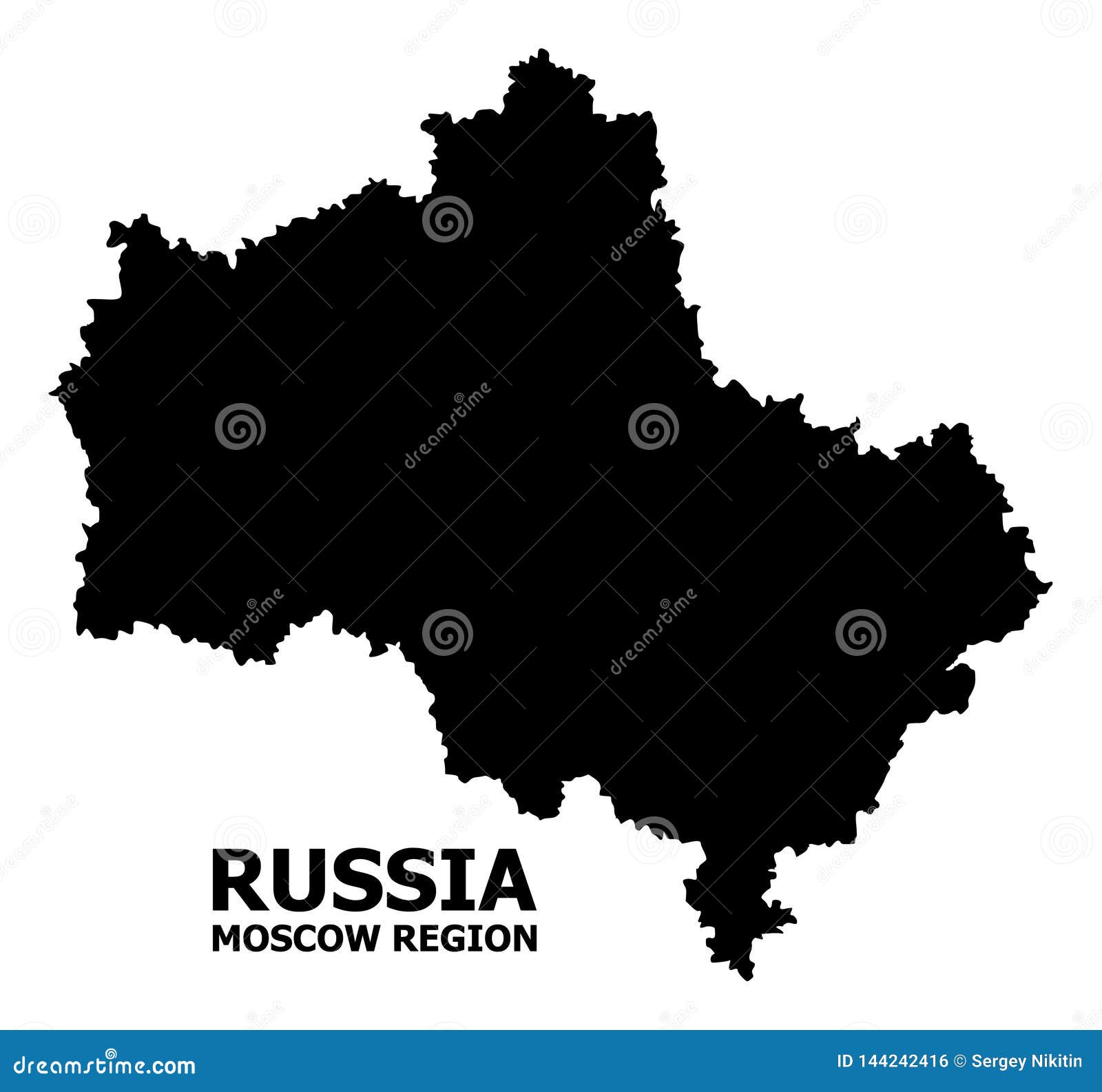 Vector Flat Map of Moscow Region with Name Stock Vector - Illustration ...