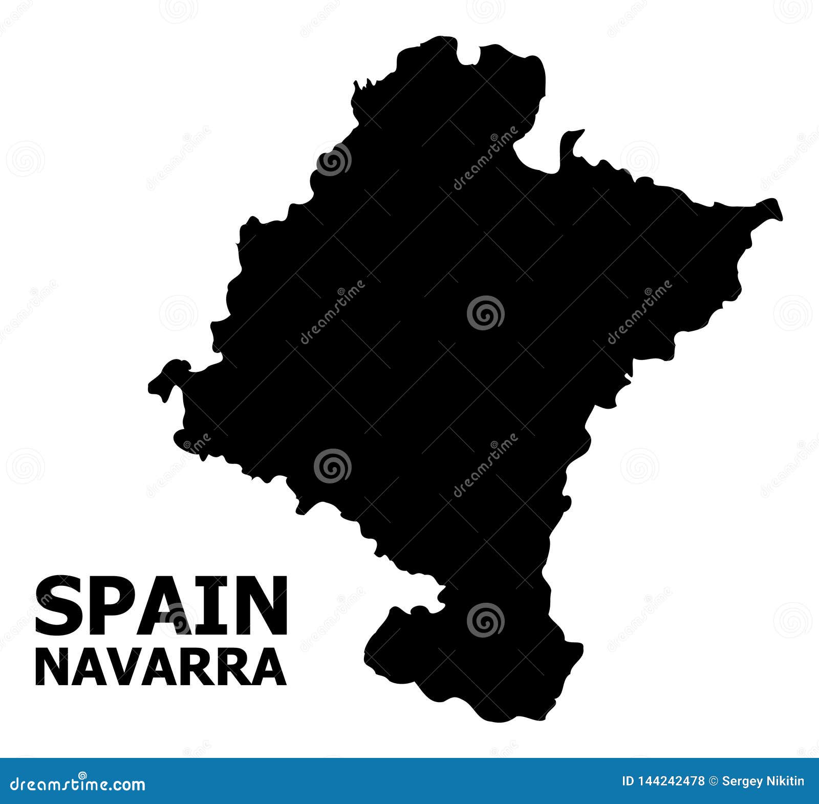 Vector Flat Map of Navarra Province with Name Stock Vector ...