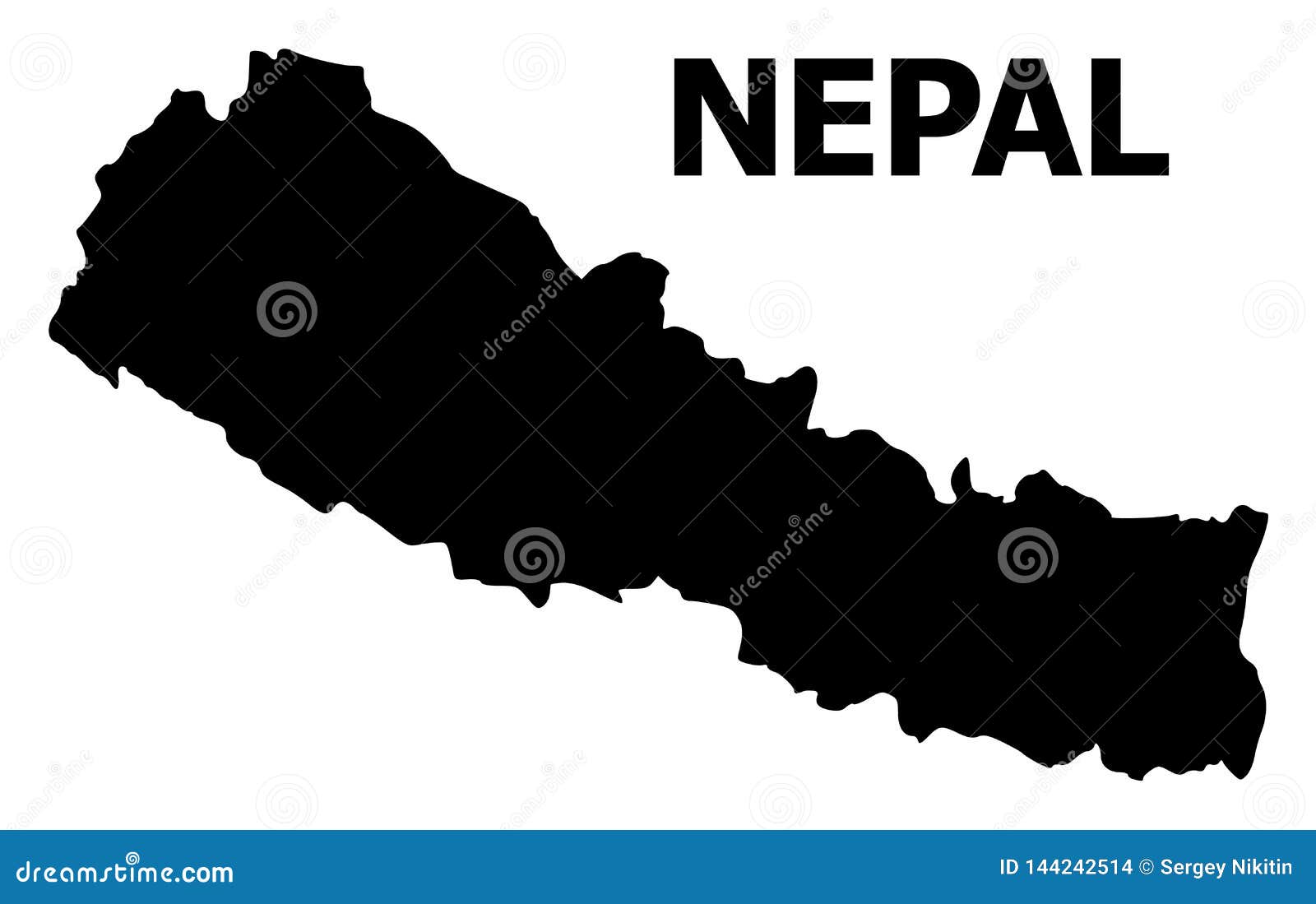 Vector Flat Map of Nepal with Name Stock Vector - Illustration of state ...