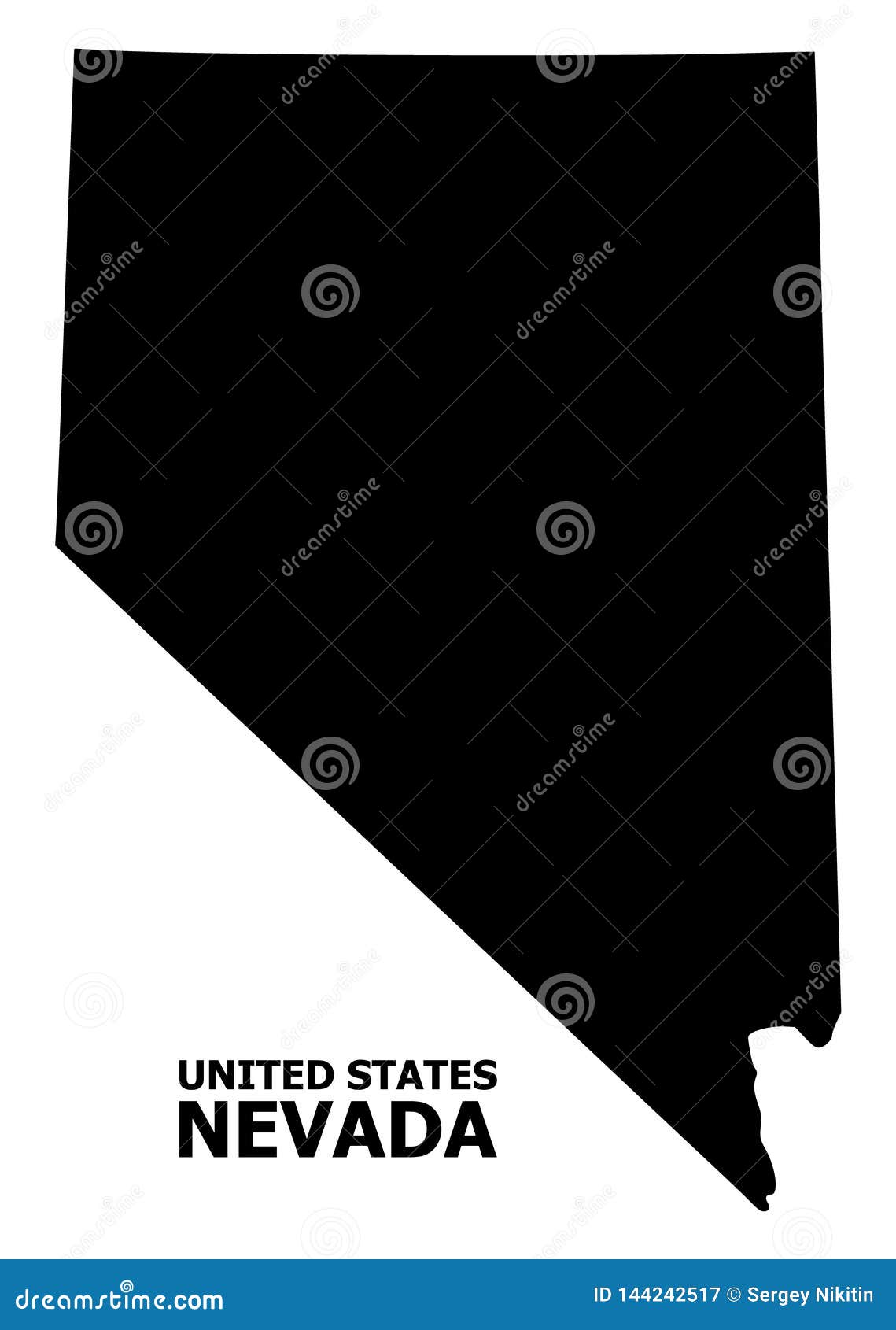 Vector Flat Map of Nevada State with Name Stock Vector - Illustration ...