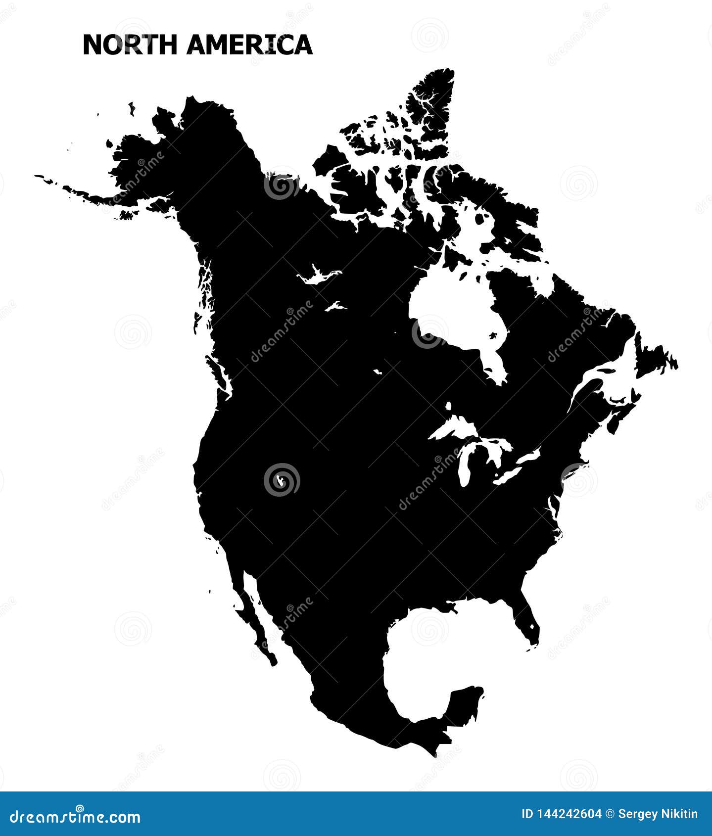 Vector Flat Map of North America with Caption Stock Vector ...