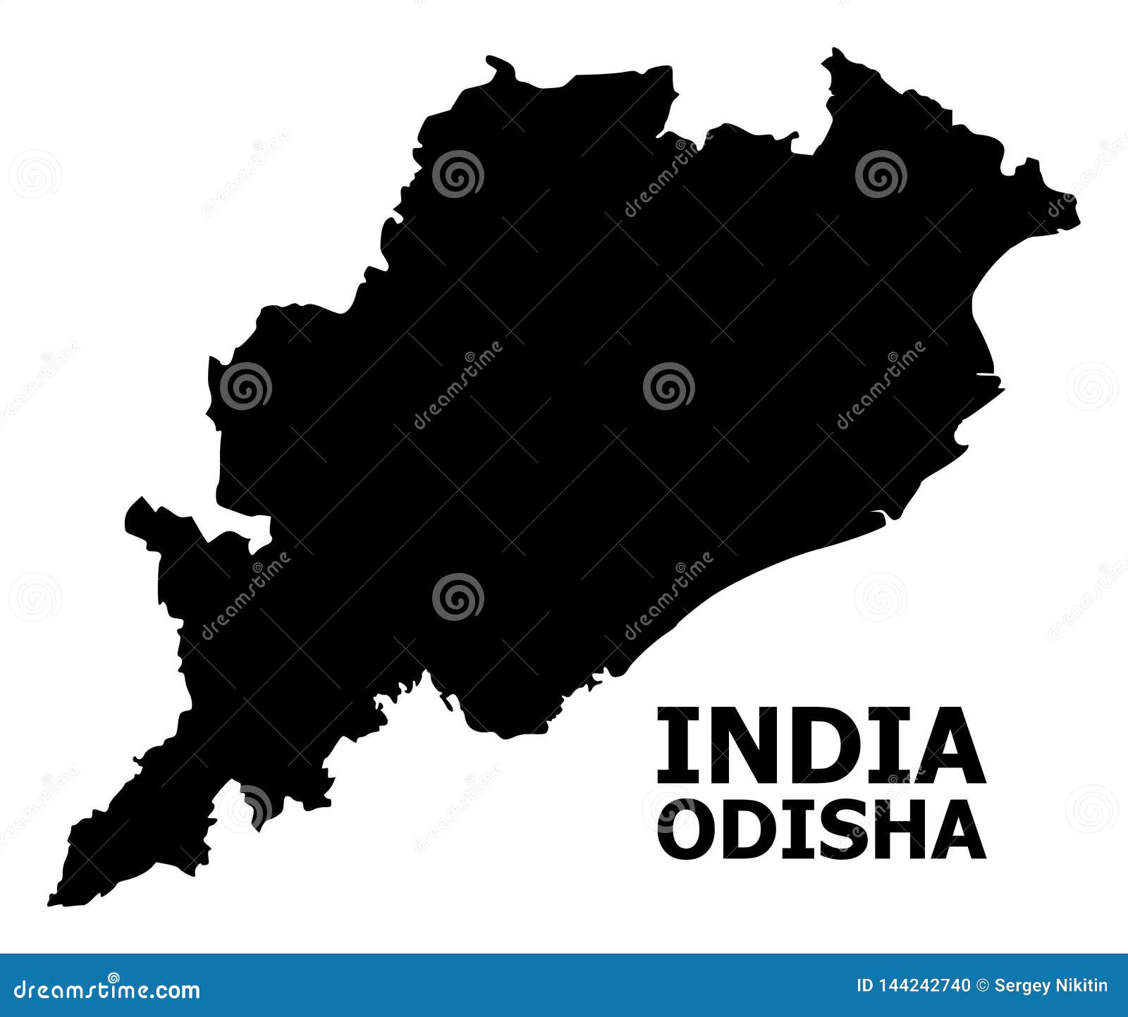 Vector Flat Map of Odisha State with Name Stock Vector - Illustration ...
