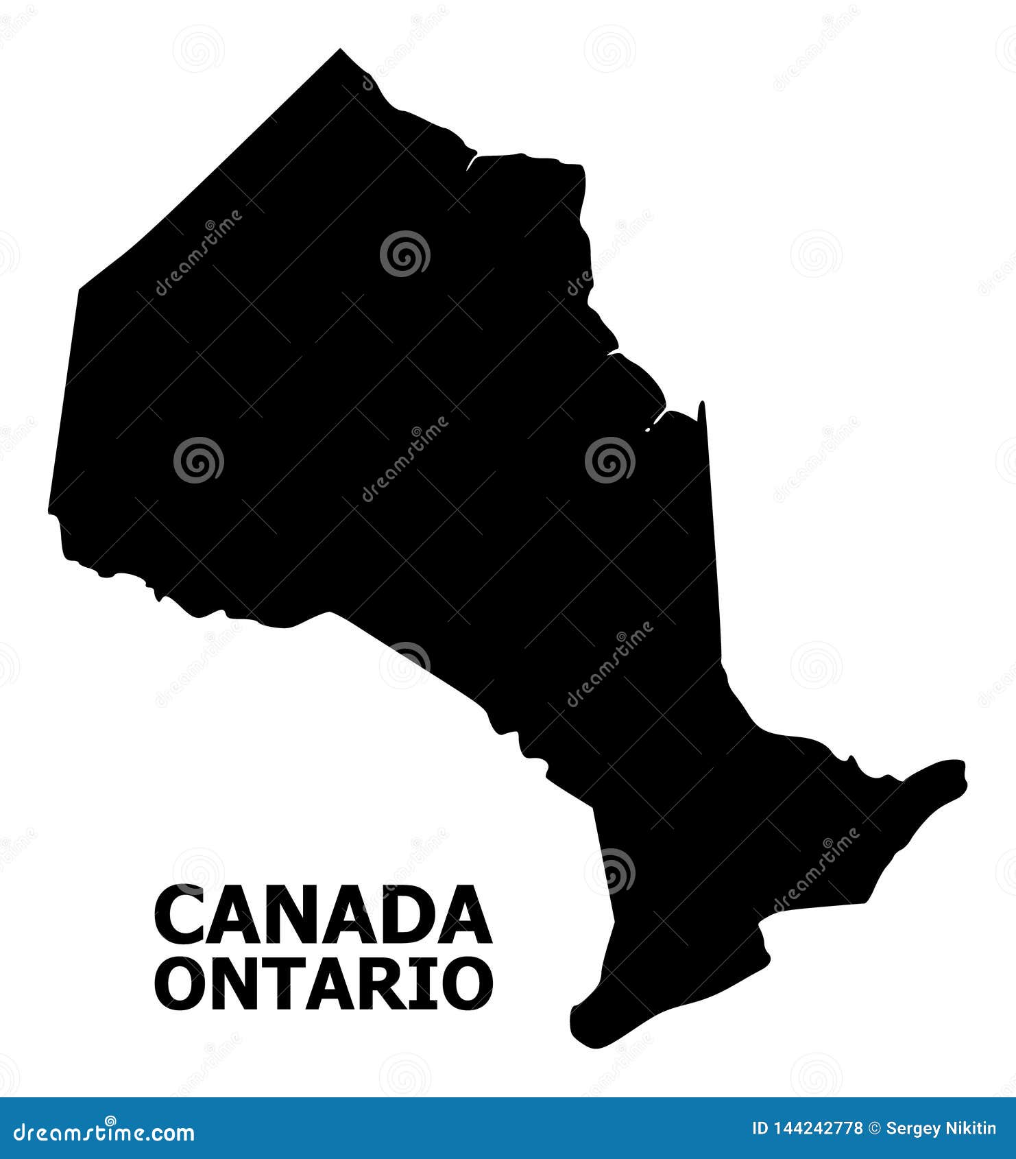 Vector Flat Map of Ontario Province with Caption Stock Vector ...