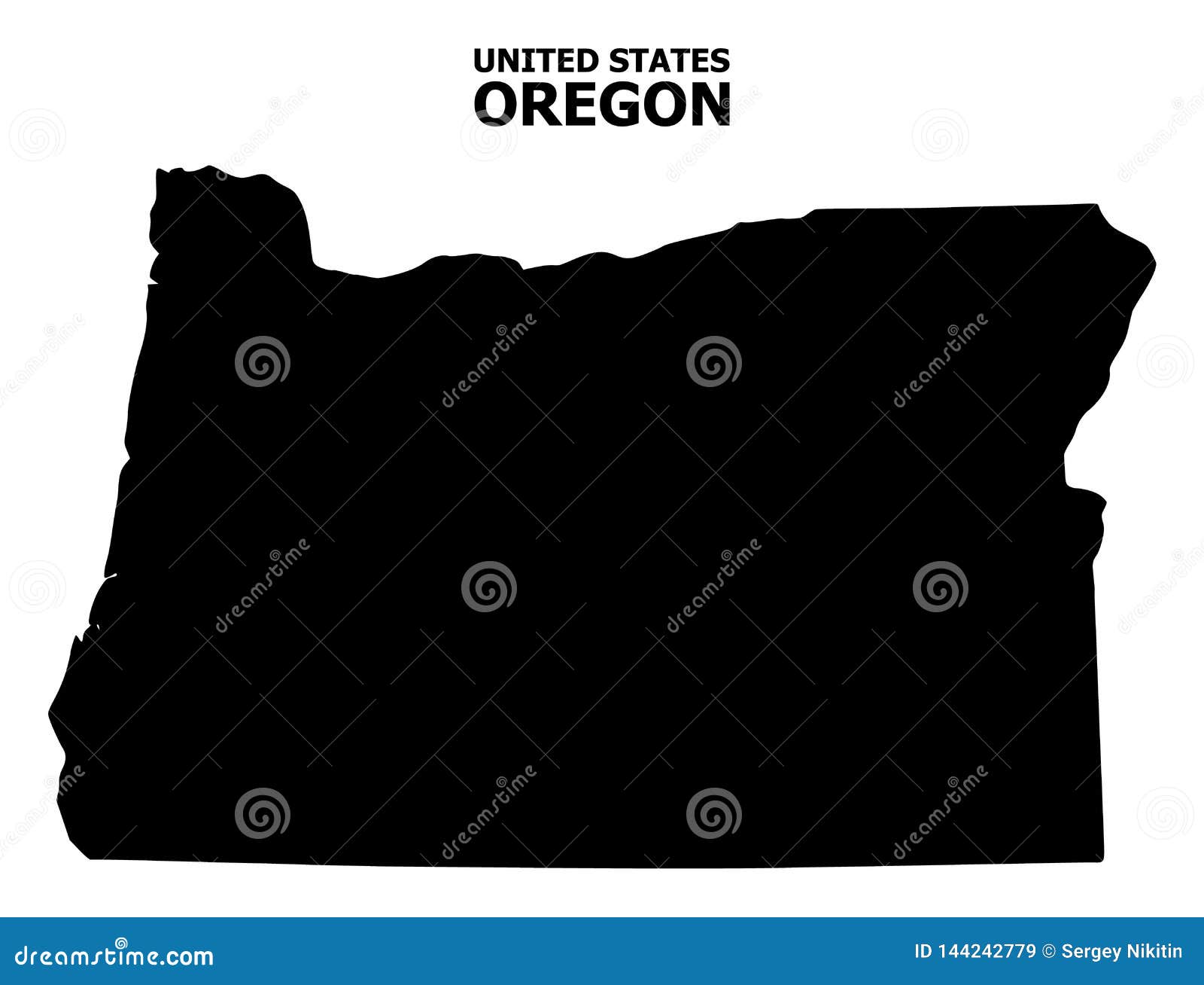 Vector Flat Map of Oregon State with Name Stock Vector - Illustration ...