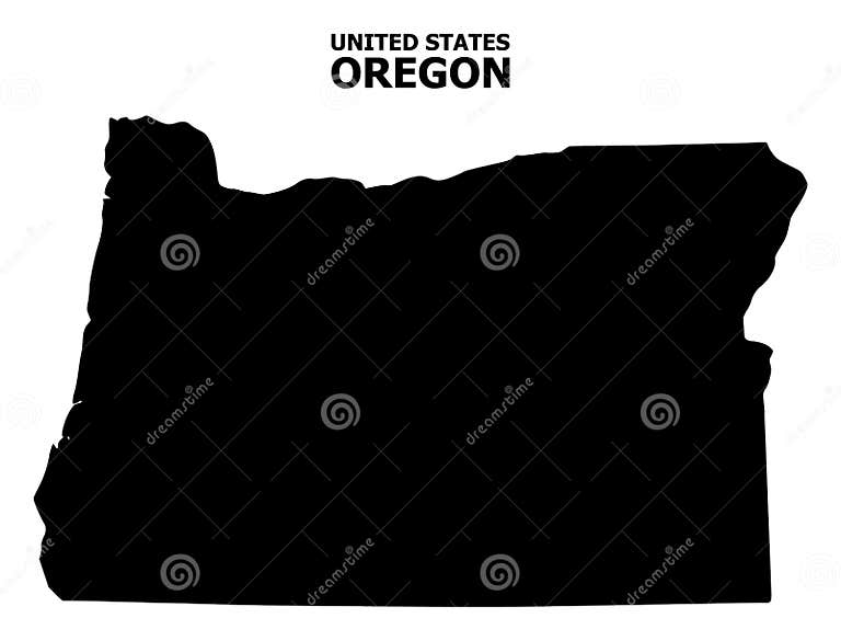 Vector Flat Map of Oregon State with Name Stock Vector - Illustration ...