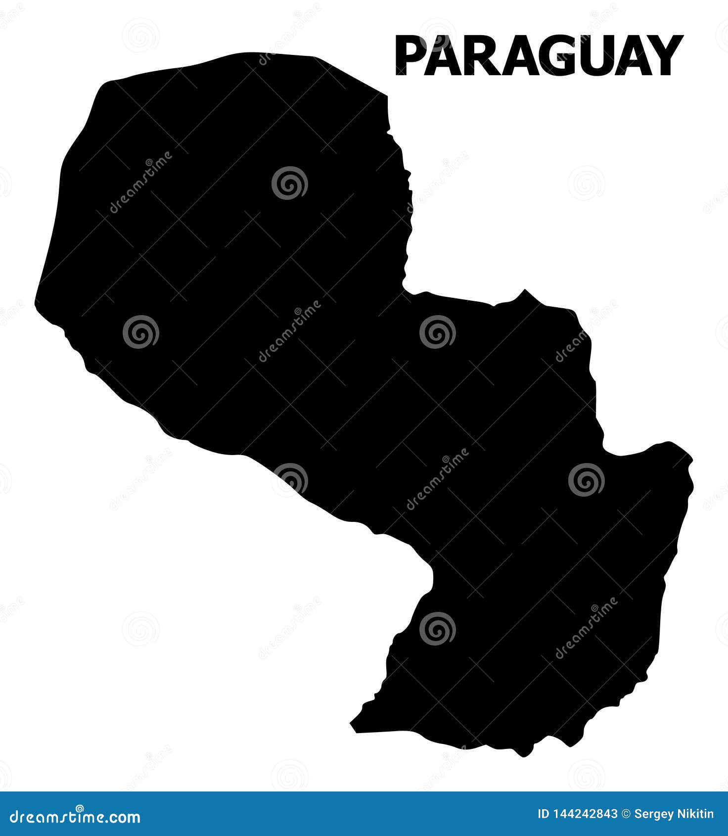 Vector Flat Map of Paraguay with Name Stock Vector - Illustration of ...