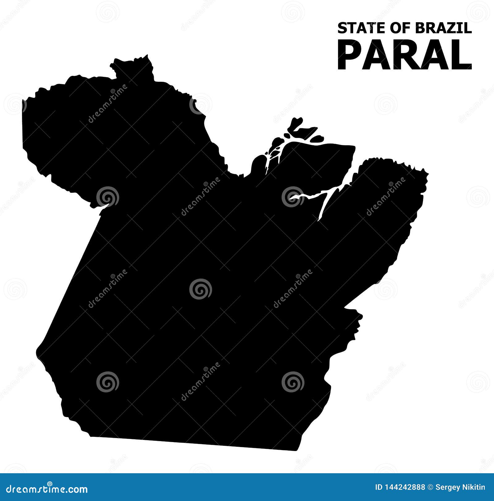 Vector Flat Map of Paral State with Name Stock Vector - Illustration of ...