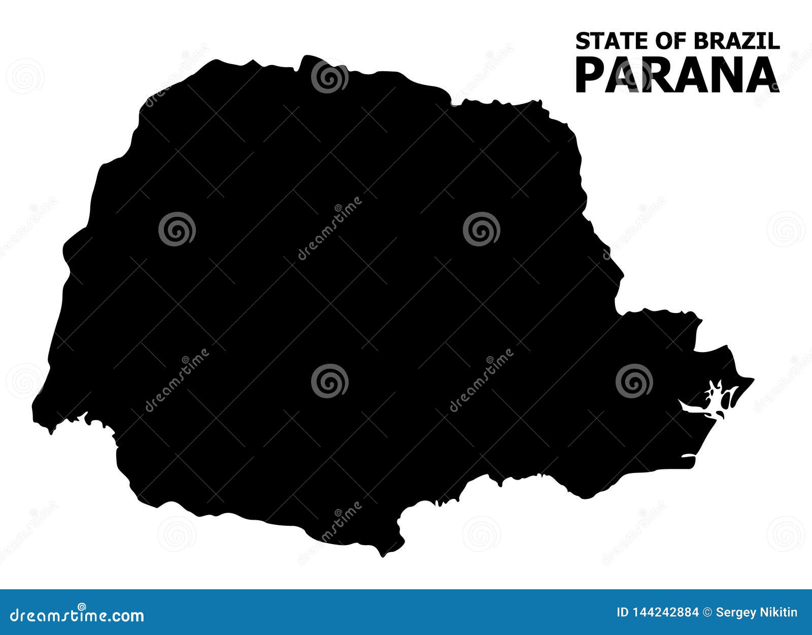 Vector Flat Map of Parana State with Caption Stock Vector ...
