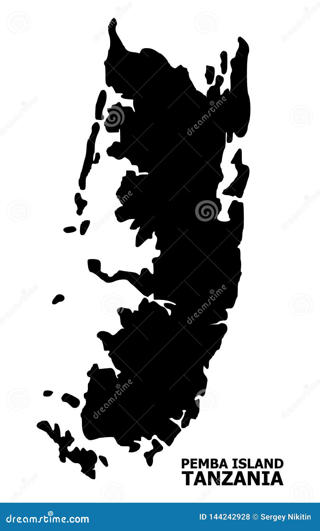 Vector Flat Map of Pemba Island with Caption Stock Vector ...