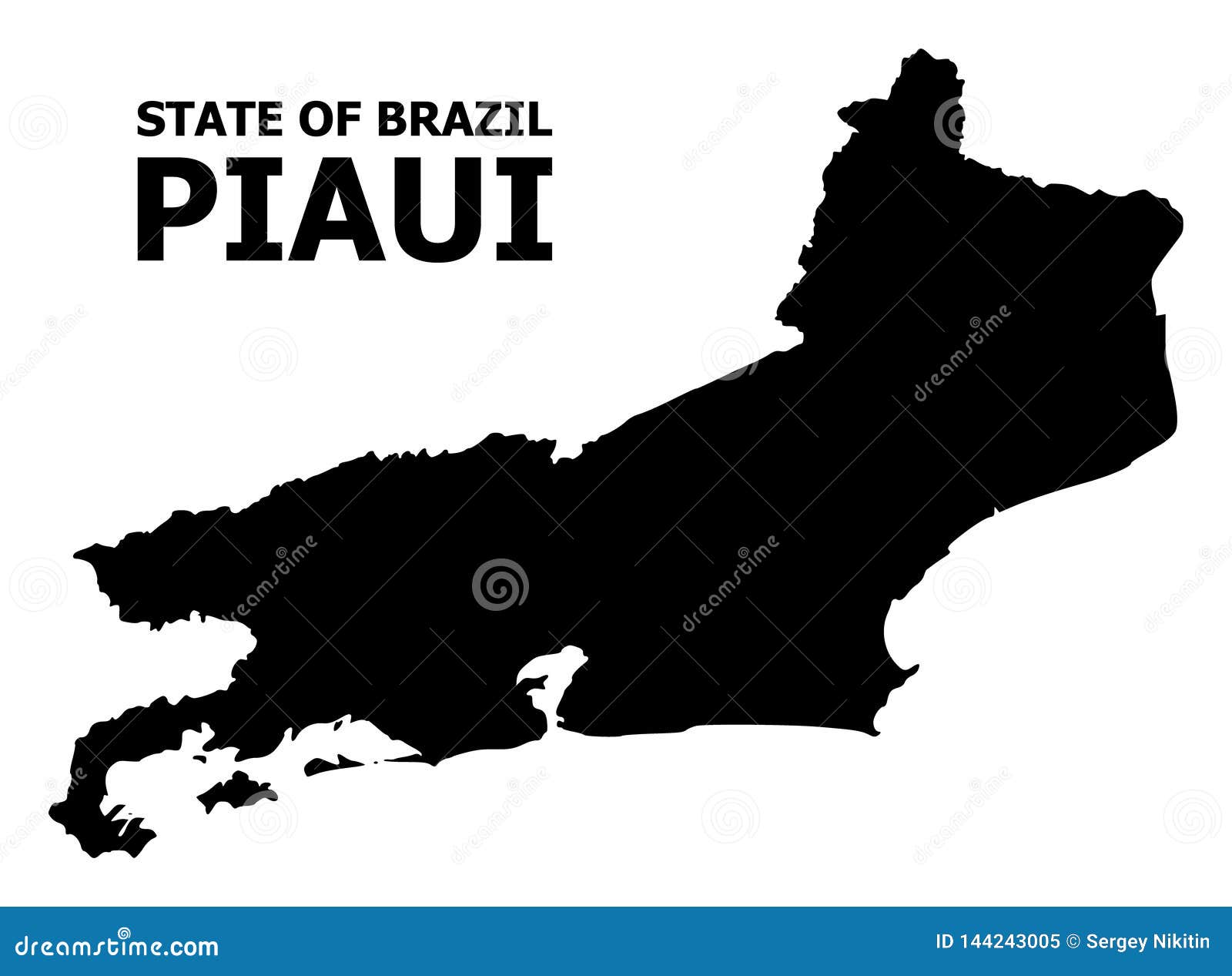 Vector Flat Map of Piaui State with Caption Stock Vector - Illustration ...