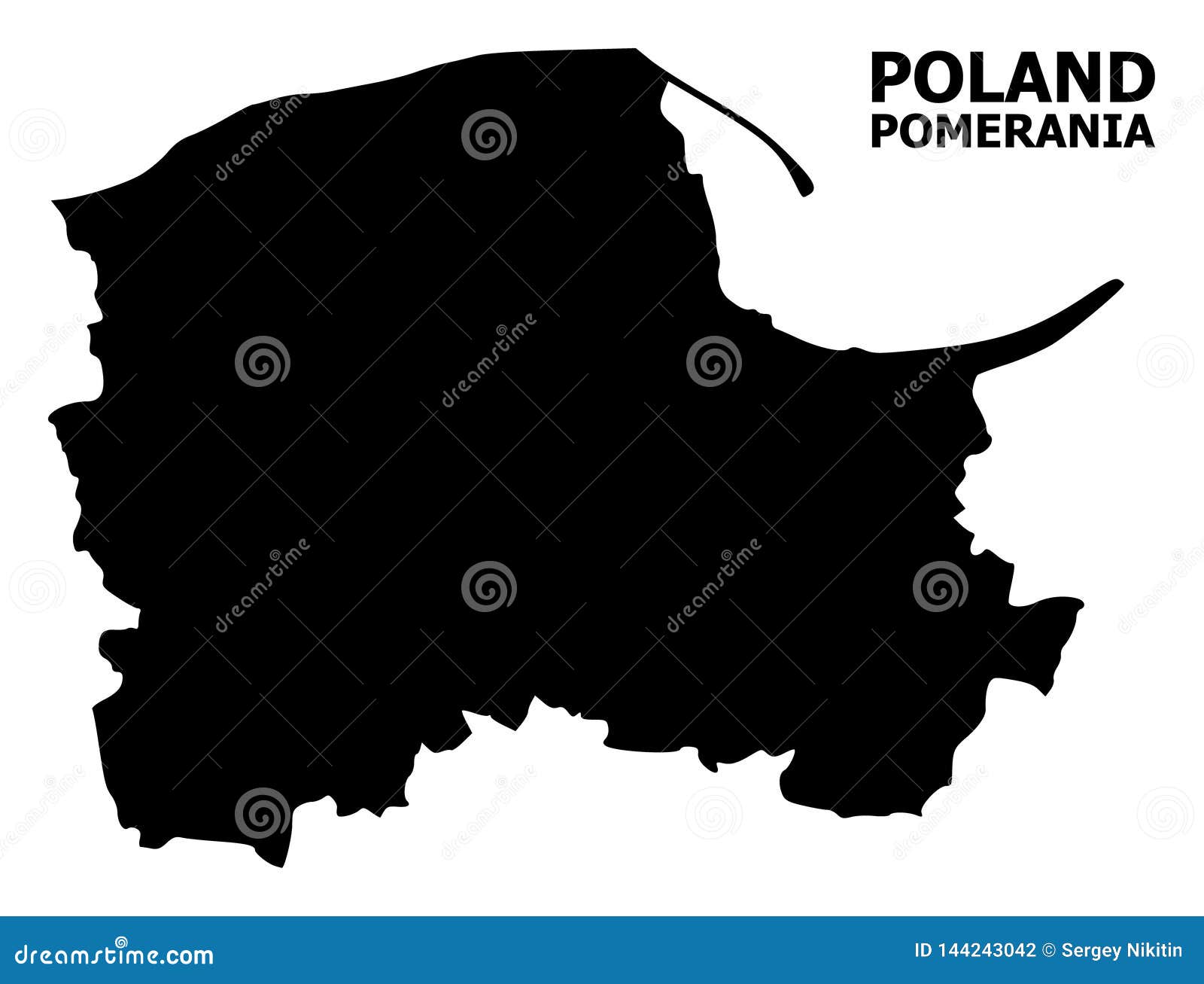Vector Flat Map of Pomerania Province with Caption Stock Vector ...