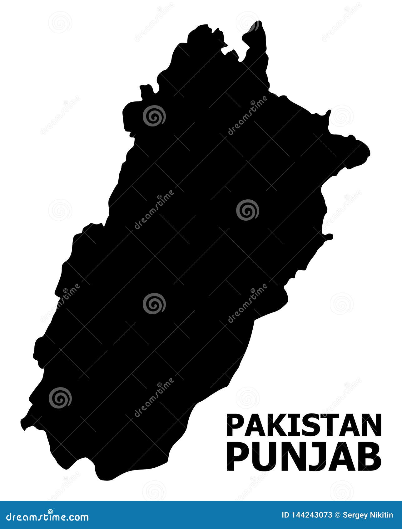 Vector Flat Map of Punjab Province with Name Stock Vector ...