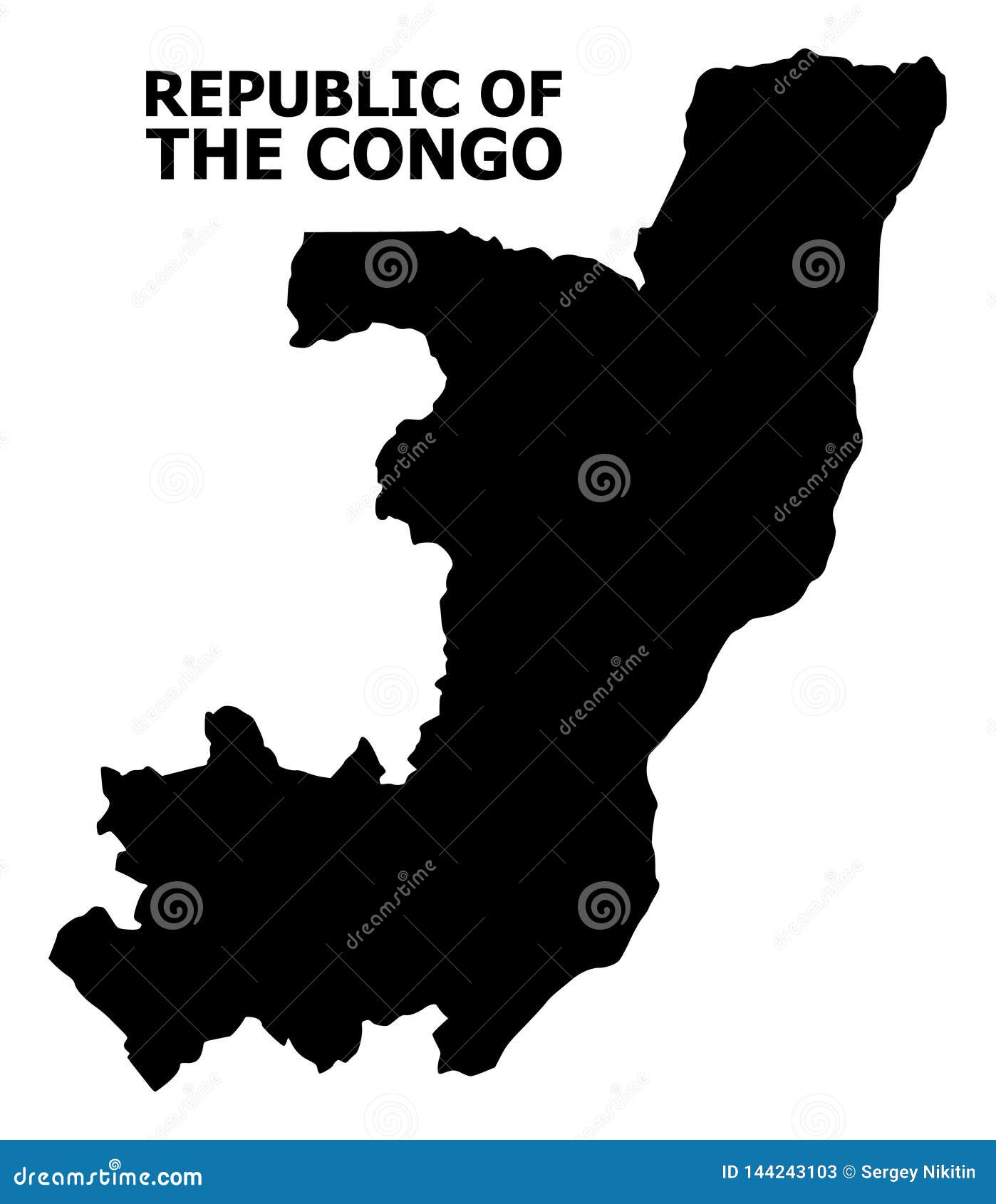 Vector Flat Map of Republic of the Congo with Name Stock Vector ...