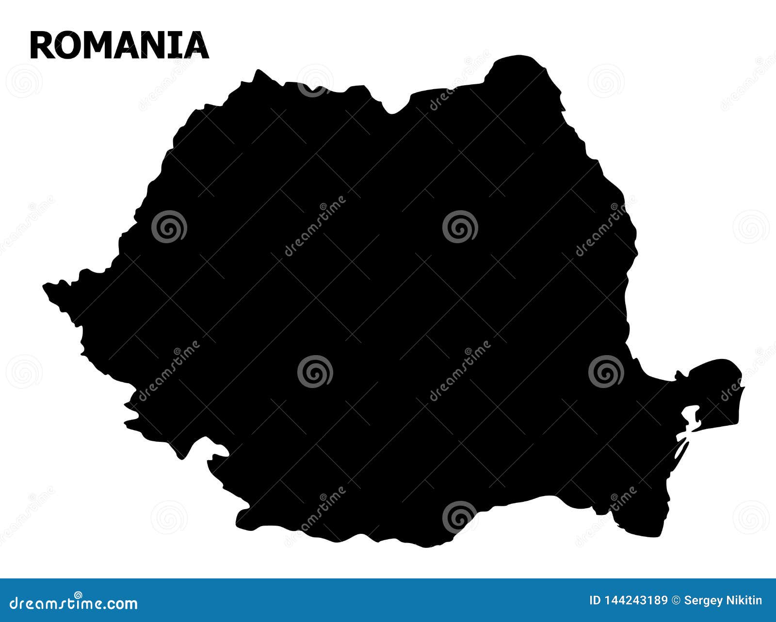 Vector Flat Map of Romania with Name Stock Vector - Illustration of ...