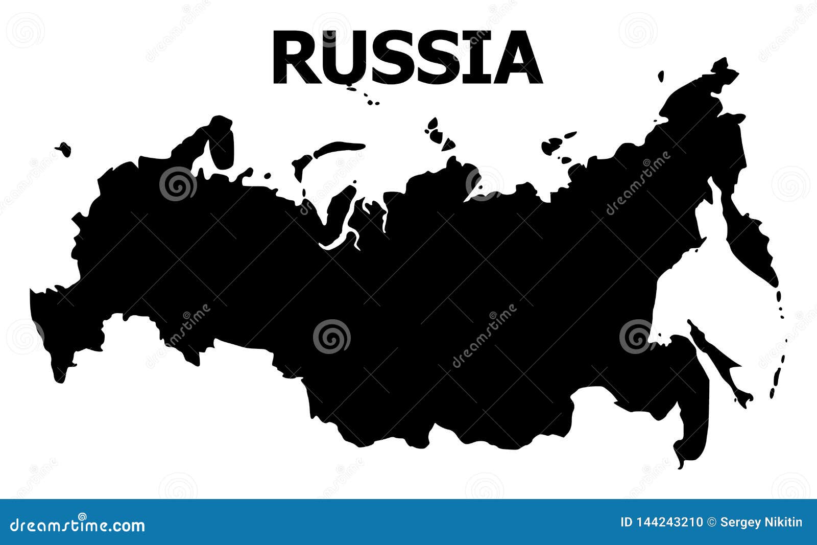 Vector Flat Map of Russia with Caption Stock Vector - Illustration of ...