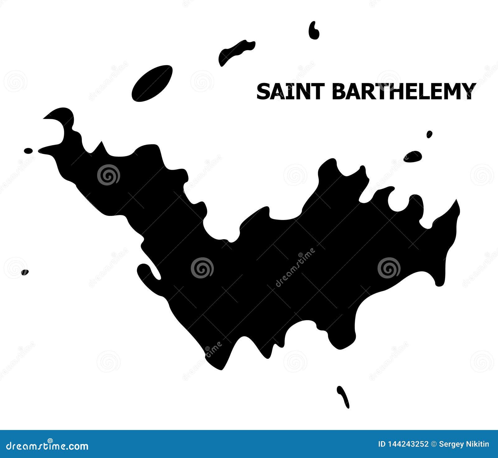 Vector Flat Map of Saint Barthelemy with Caption Stock Vector ...