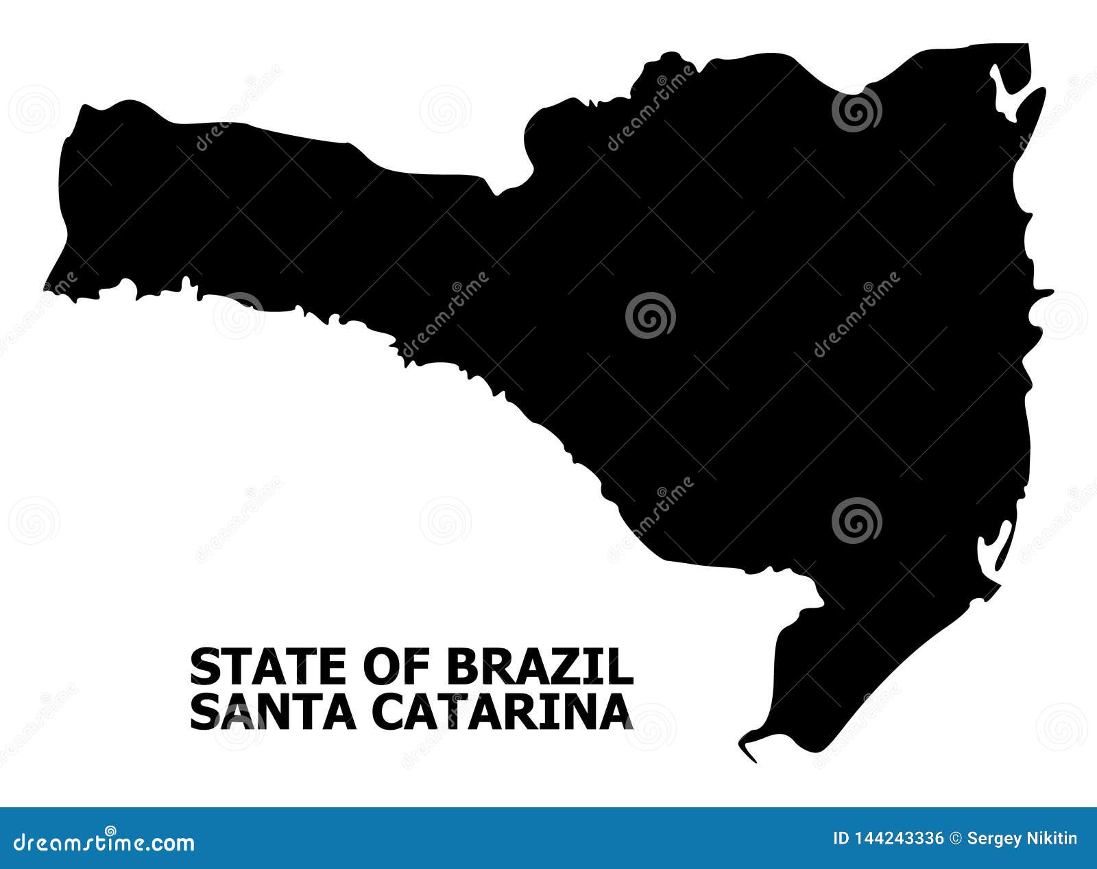 Vector Flat Map of Santa Catarina State with Caption Stock Vector ...