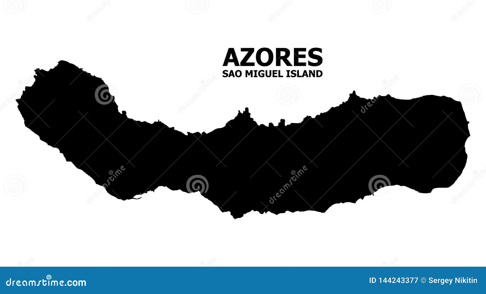 Sao Miguel Island, Azores, Portugal, Political Map, The Green Island ...