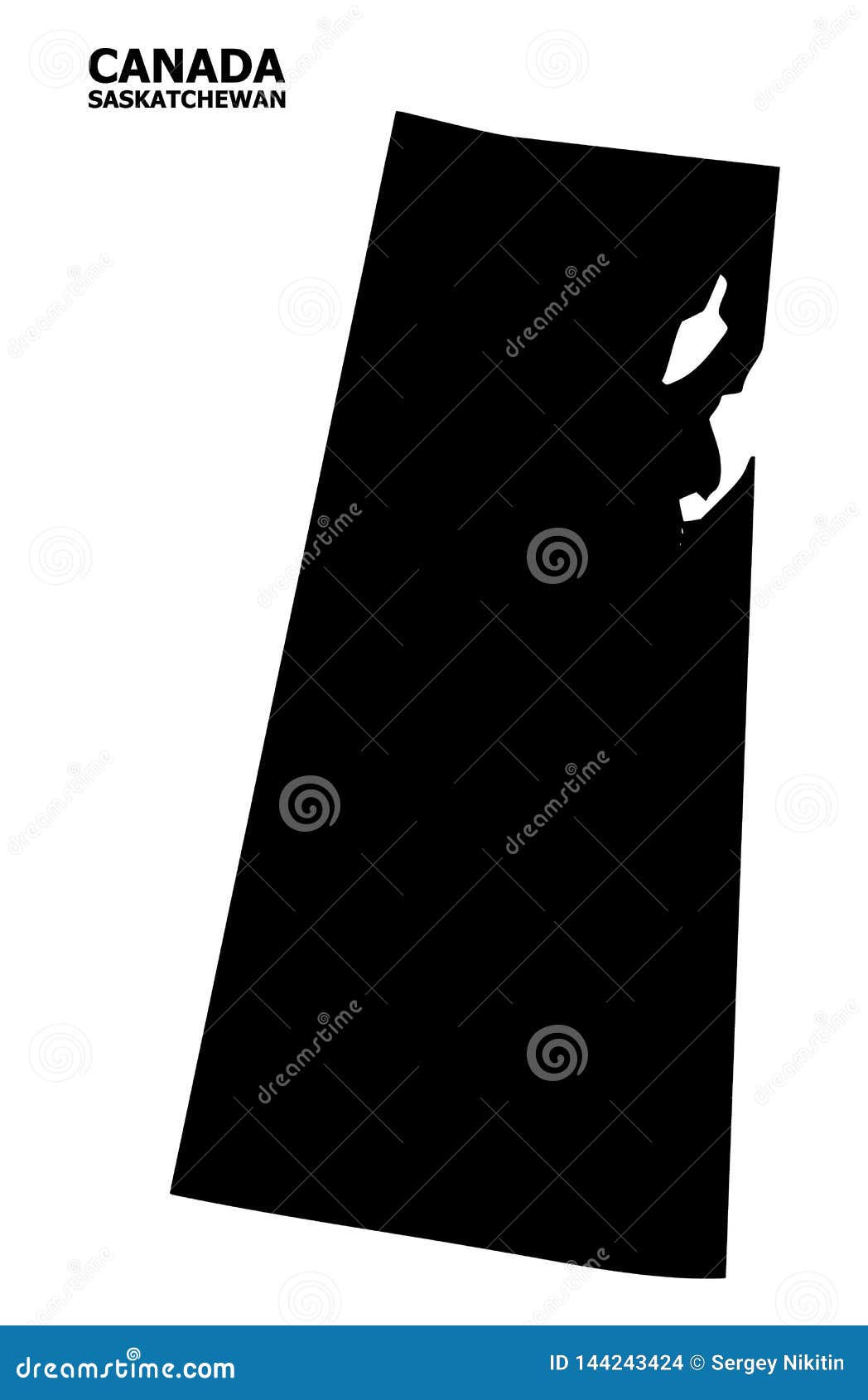 Vector Flat Map of Saskatchewan Province with Name Stock Vector ...